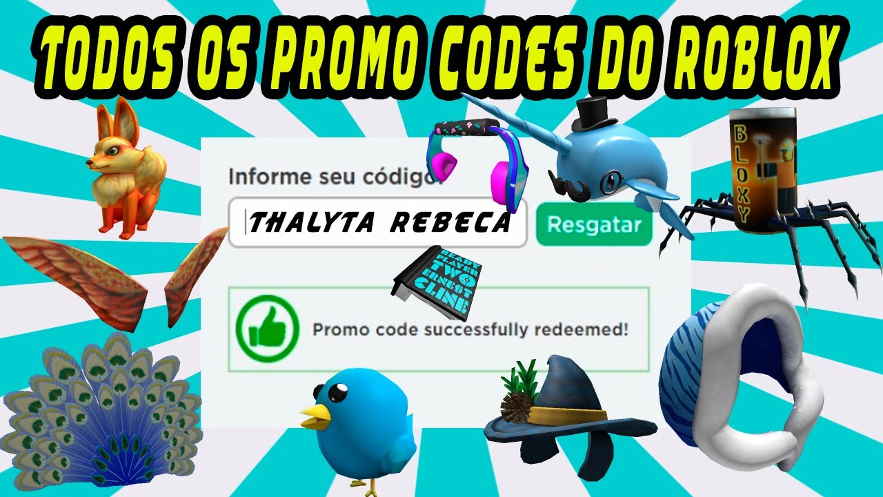 TODOS OS PROMO CODES DO ROBLOX FUNCIONANDO - YouTube
