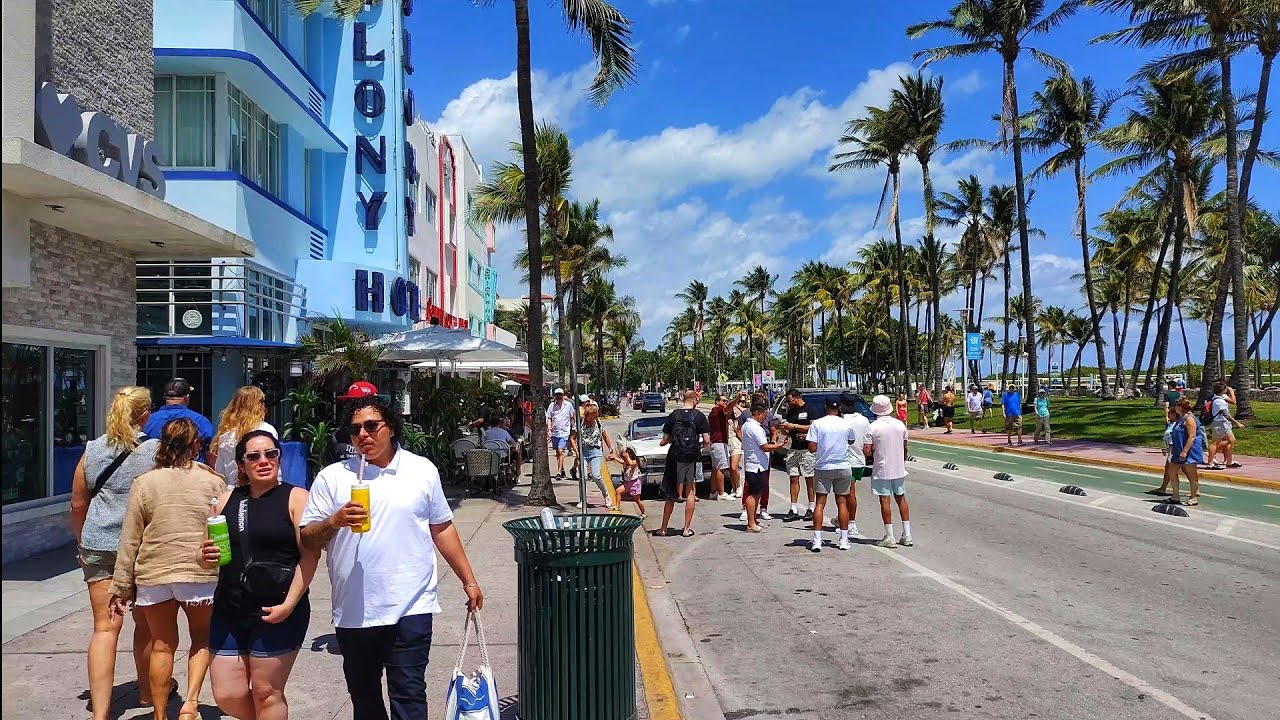 4K Ocean Drive Spring Break ( Week 4 ) , City Spring Walking Tour ...