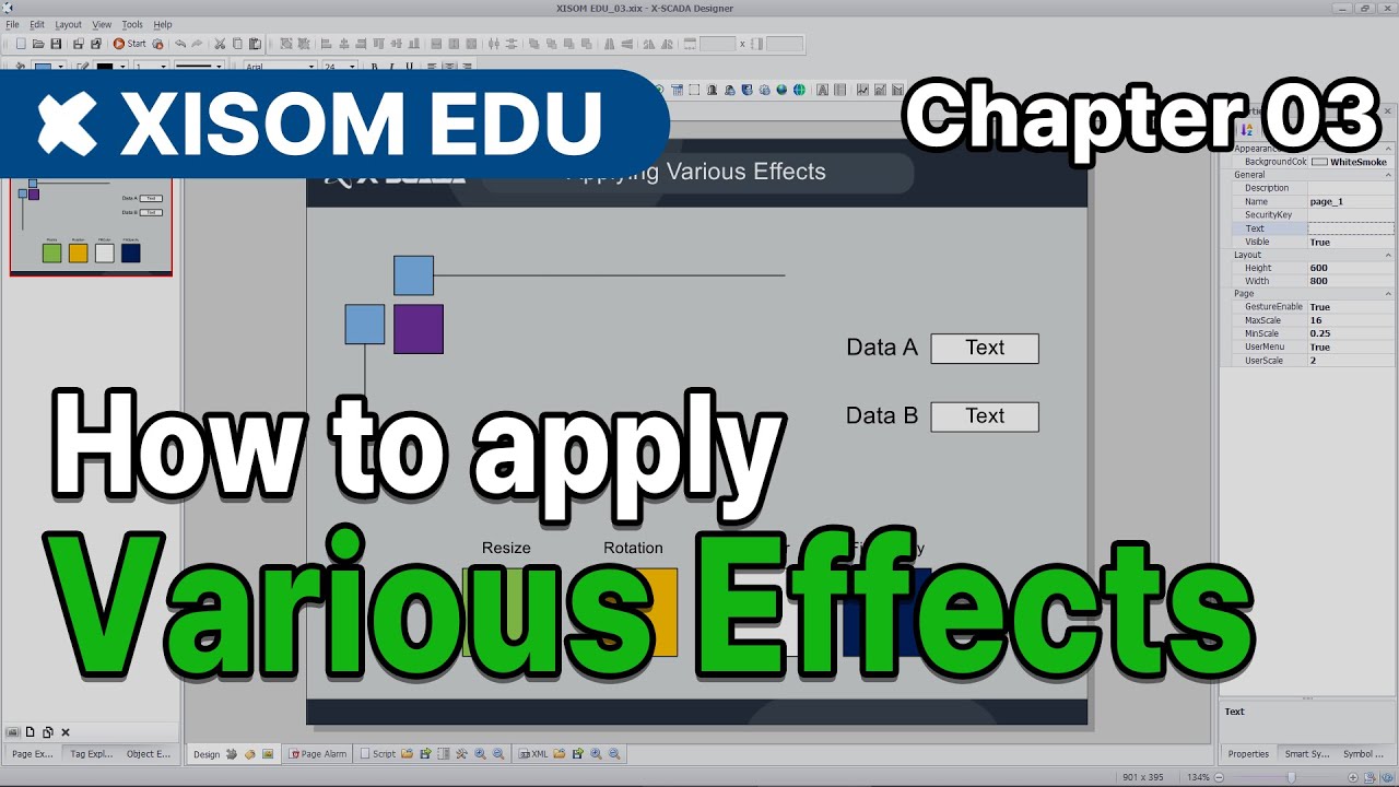 [XISOM X-SCADA EDU] Chapter 03 - How to apply various effects - YouTube