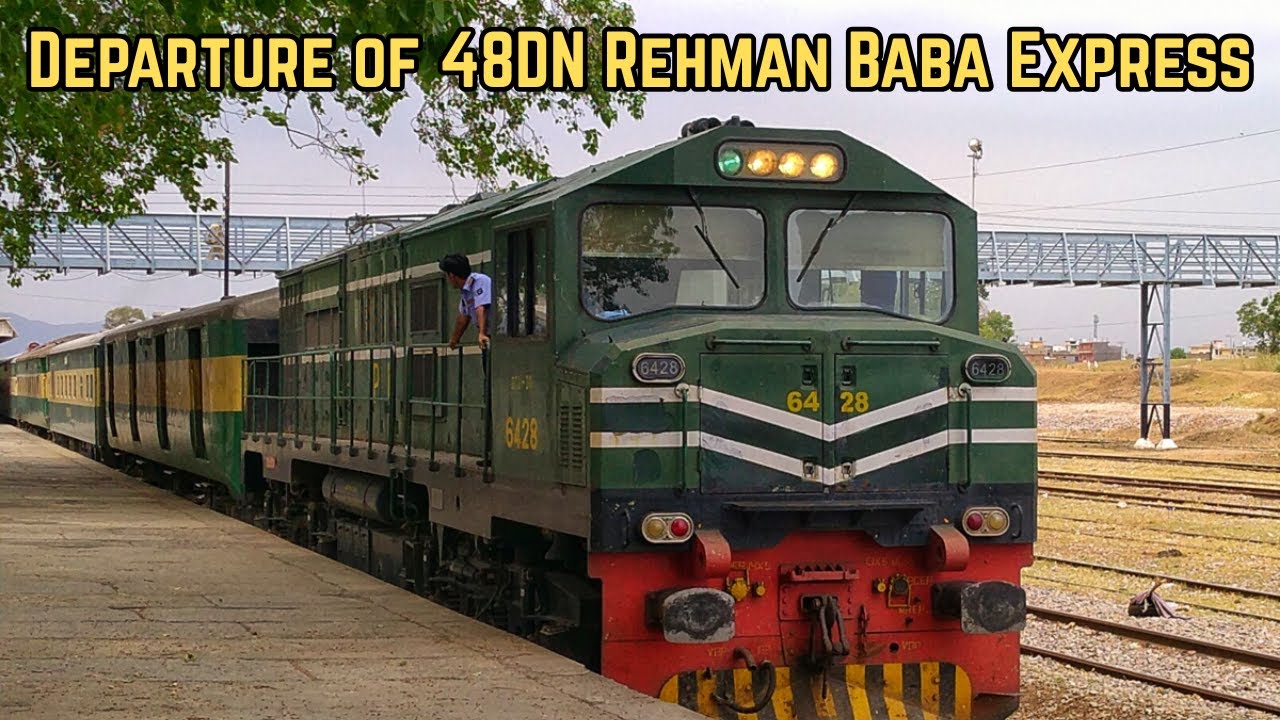 Departure of 48dn Rehman Baba Express on Attock Railway Station - YouTube