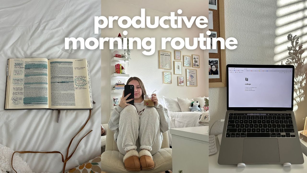 productive morning routine | college student - YouTube