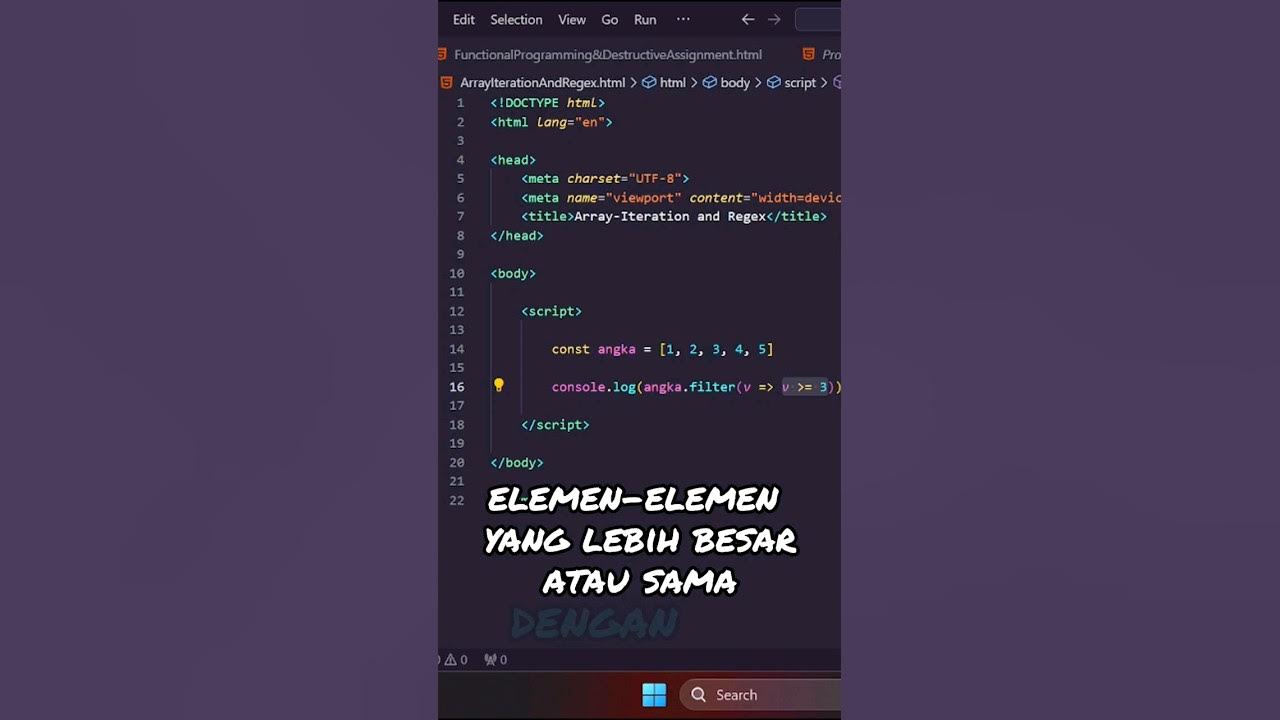 Memfilter Array Javascript Javascriptcode Js Coding Programming