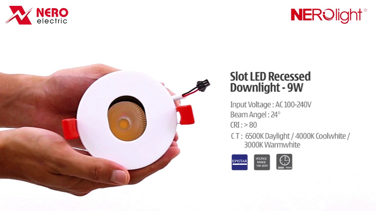 SLOT LED RECESSED DOWNLIGHT - 9W - YouTube