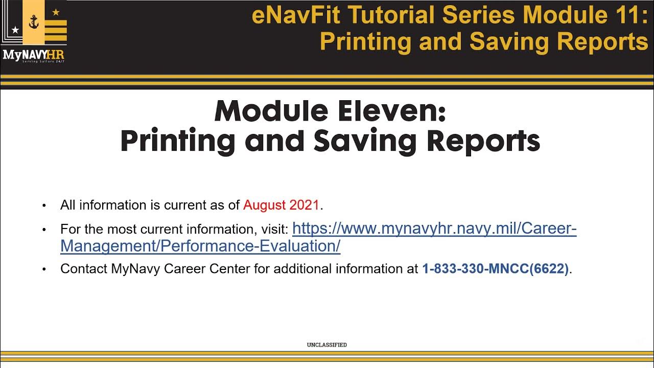 eNavFit Tutorial Series Module Eleven: Printing and Saving Reports - YouTube