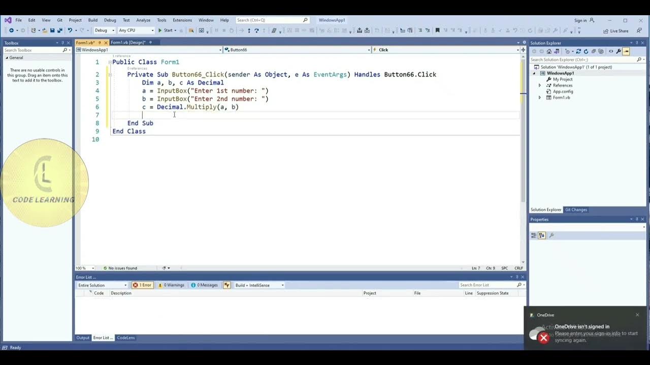 VB.NET | Decimal functions 'Multiply() - user input' | CodeLearning - YouTube