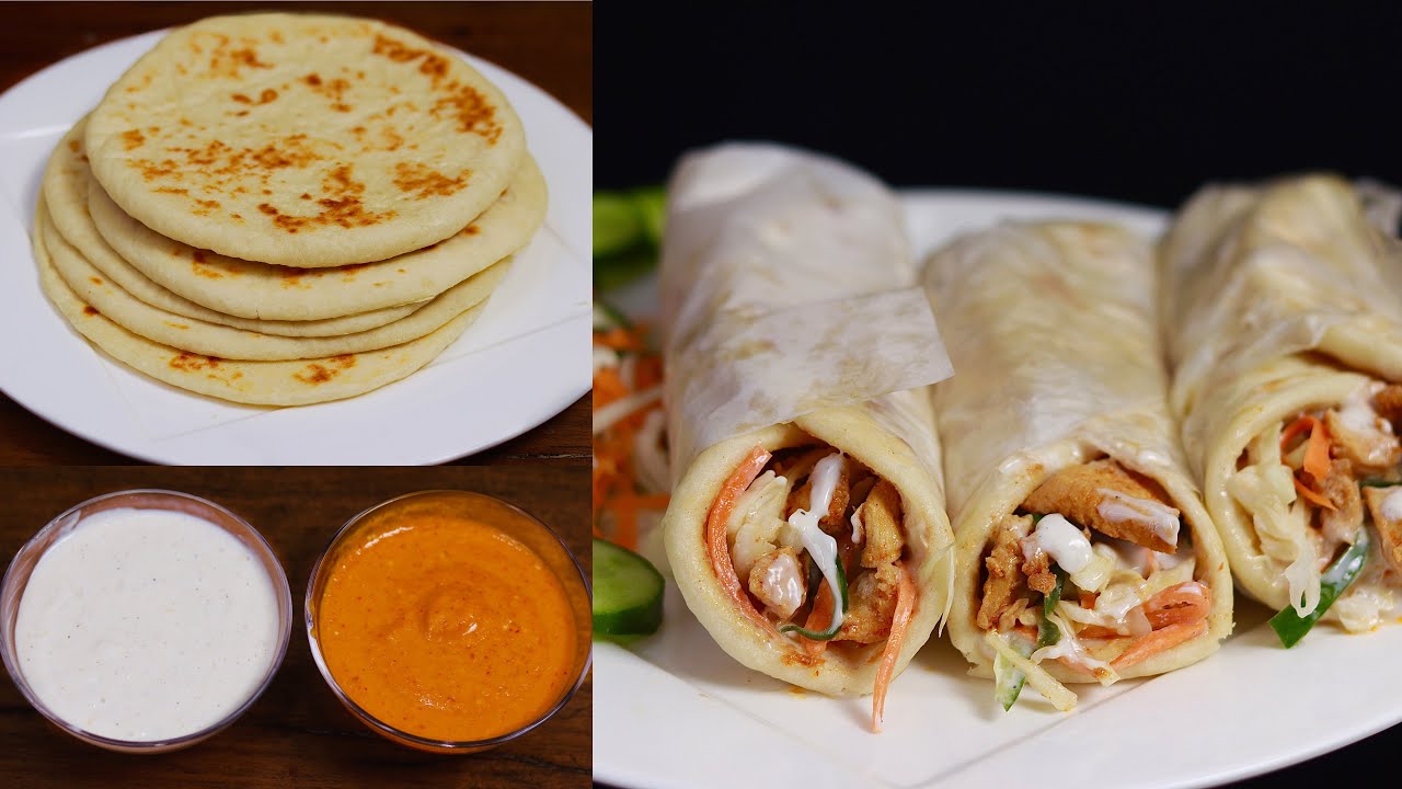 The Best Chicken Shawarma You've Ever Had! | shawarma bread and sauce ...