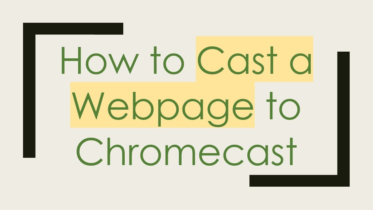 How to Cast a Webpage to Chromecast - YouTube