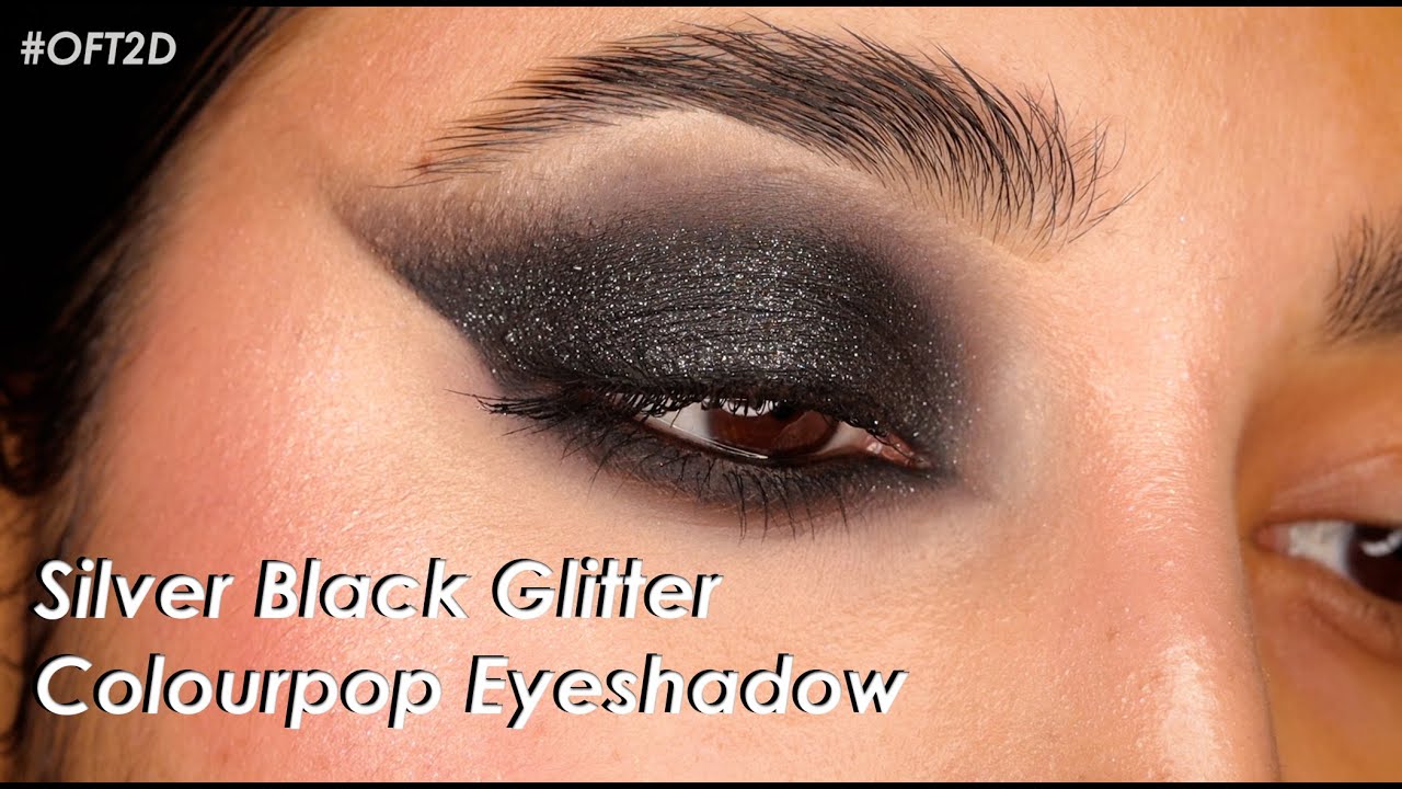 Colourpop silver black Glitter eyeshadow #OFT2D - YouTube