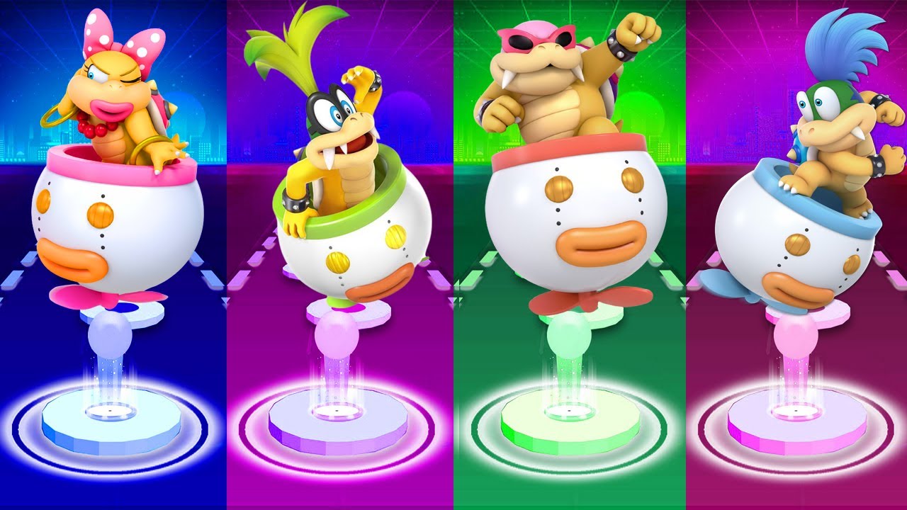 Tiles Hop EDM Rush | Super Mario | Wendy VS Iggy VS Roy VS Larry ...