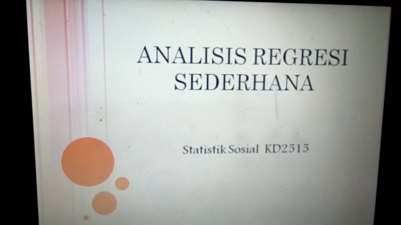 Analisis Regresi Sederhana #Kuliah Daring Matkul Statistik 📝 - YouTube
