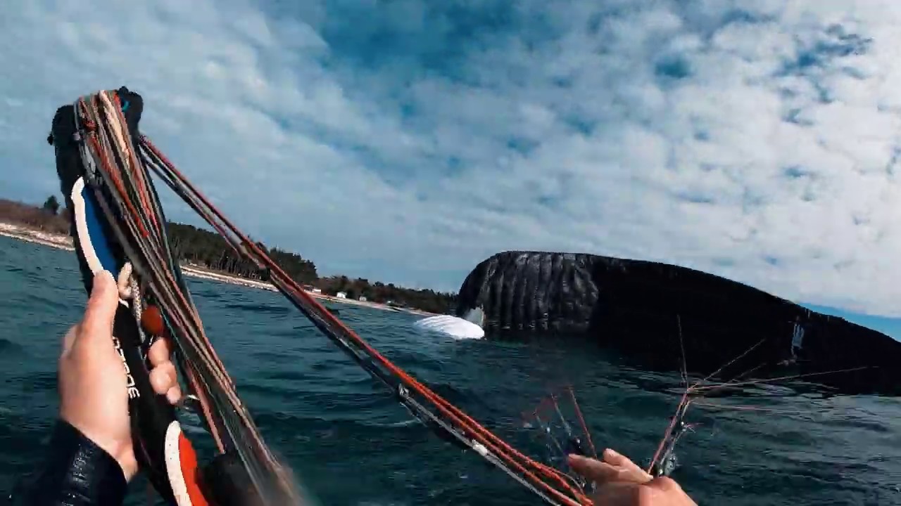 SWIMMING WITH 21m² KITE - YouTube