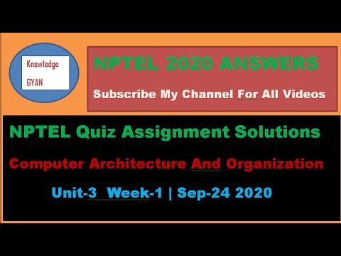 Computer Architecture and Organization Quiz Solution || Week-1 Solution ...