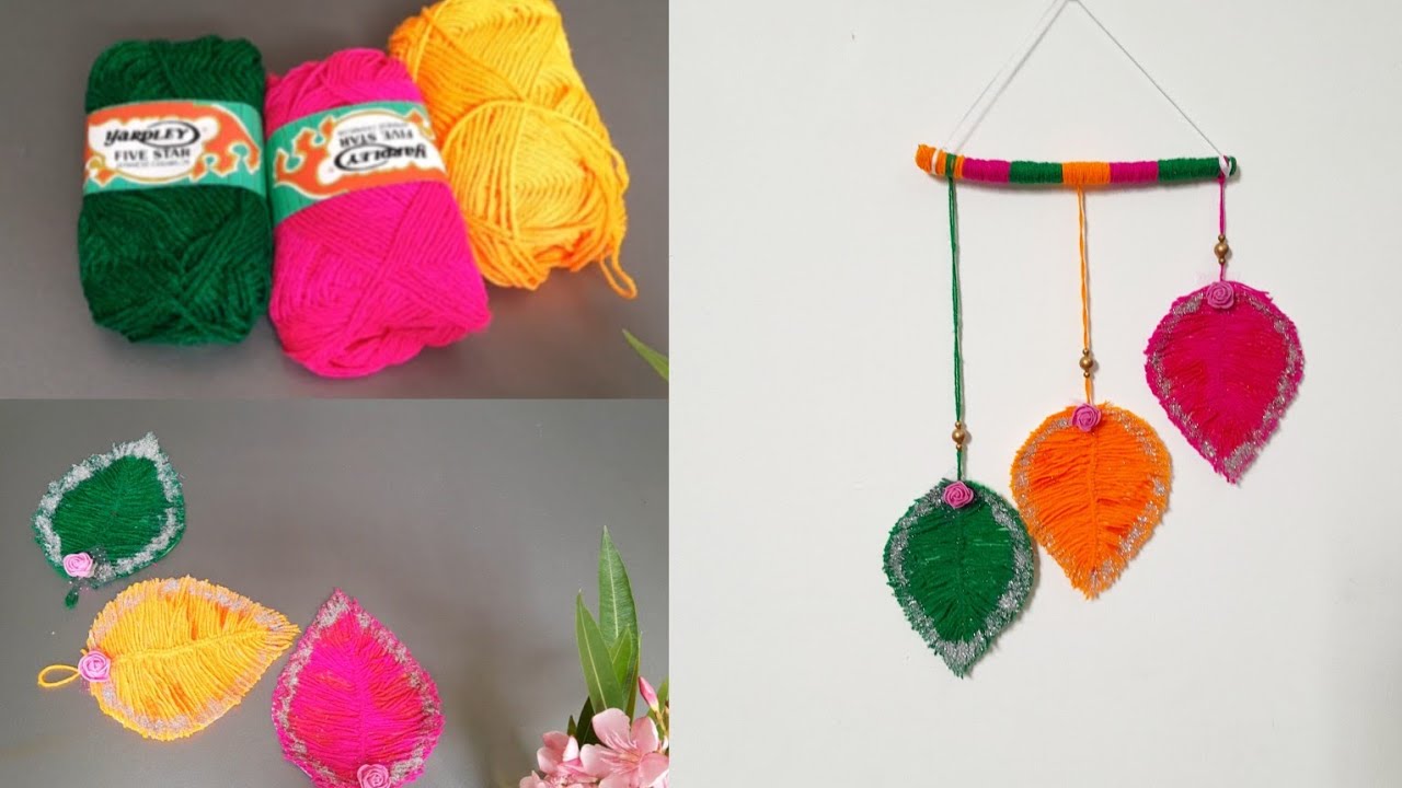 Easy woolen wall haging craft ideas/woolen craft ideas /wall hanging ...