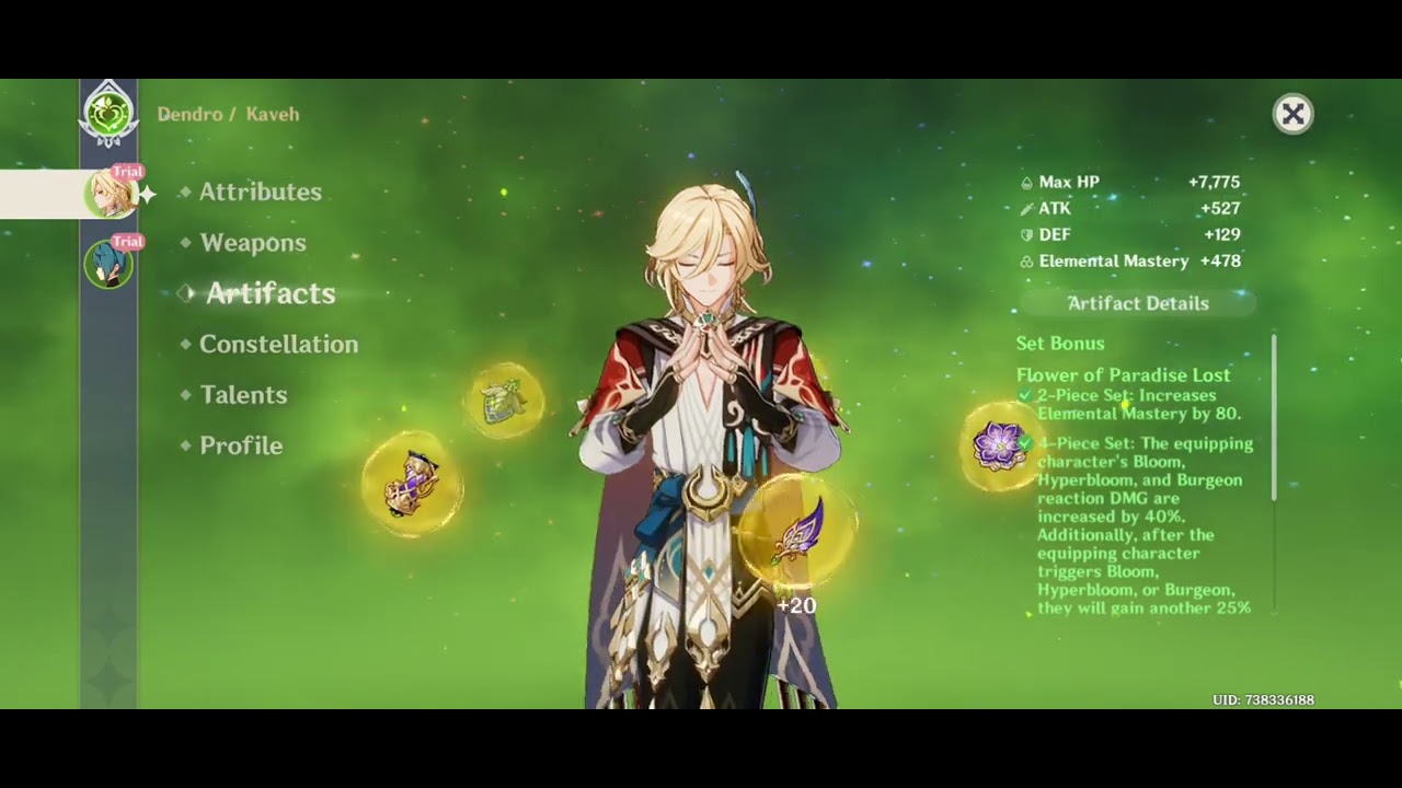 Kaveh Main Artifact Build {i Prefer Deepwood Memories Artifact Set ...