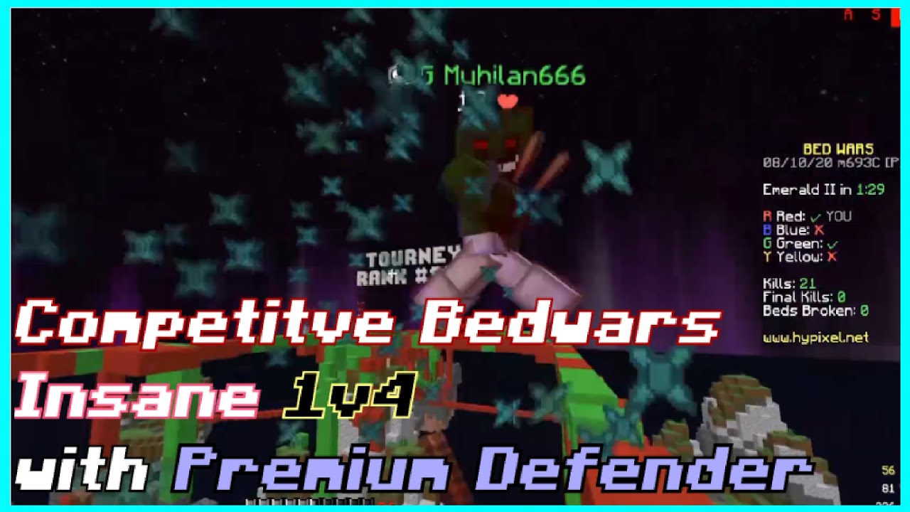 Ranked Bedwars #3 (1v4ing Top Killer Game) ft/ Hurtin Premium Defender ...
