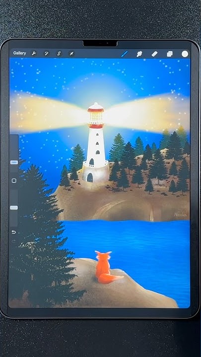 Lighthouse - iPad drawing in Procreate (#shorts) - YouTube