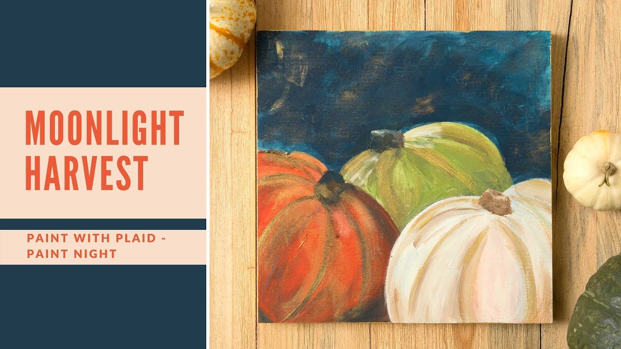 Paint Along "Moonlight Harvest" Pumpkin Tutorial In One Hour! - YouTube