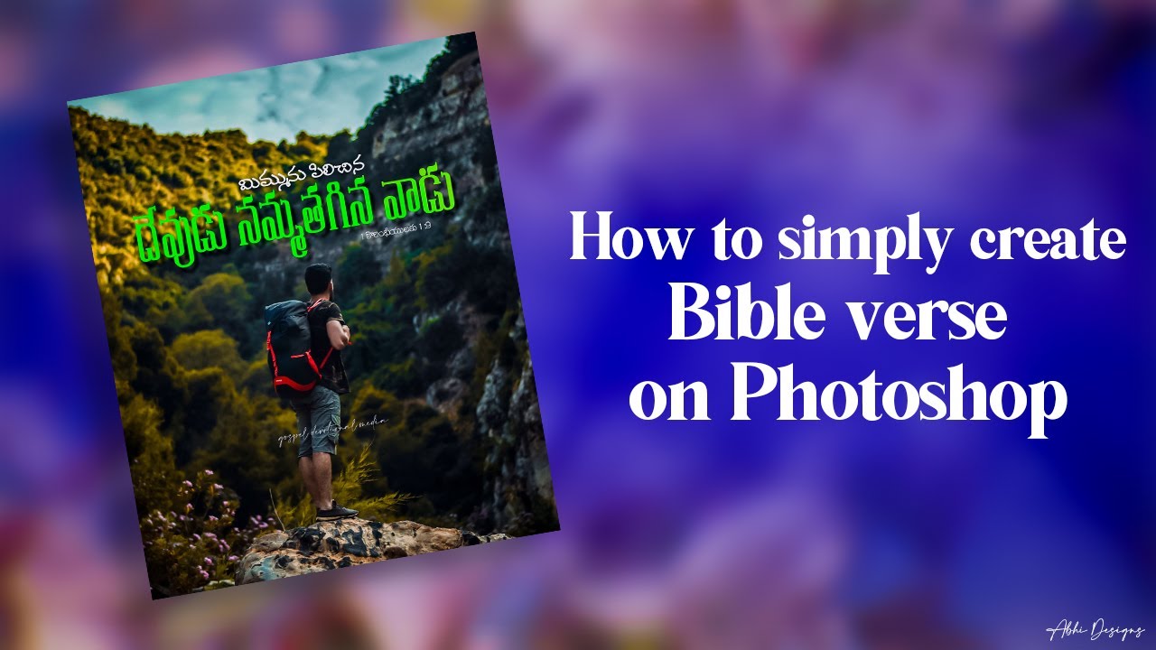 How to Simply Create Bible Verse On Photoshop 2023 II Abhi Designs ...