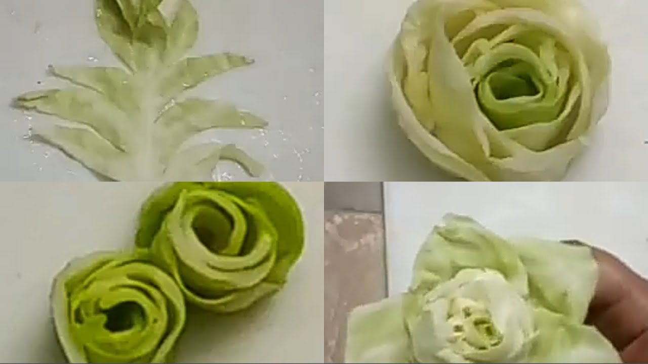 Cabbage Rose Flowers | Cabbage Carving | Vegetable Art | Cabbage Art ...