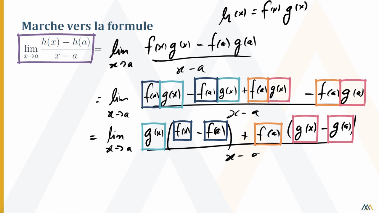 Dérivée d'un produit de fonctions dérivables - YouTube
