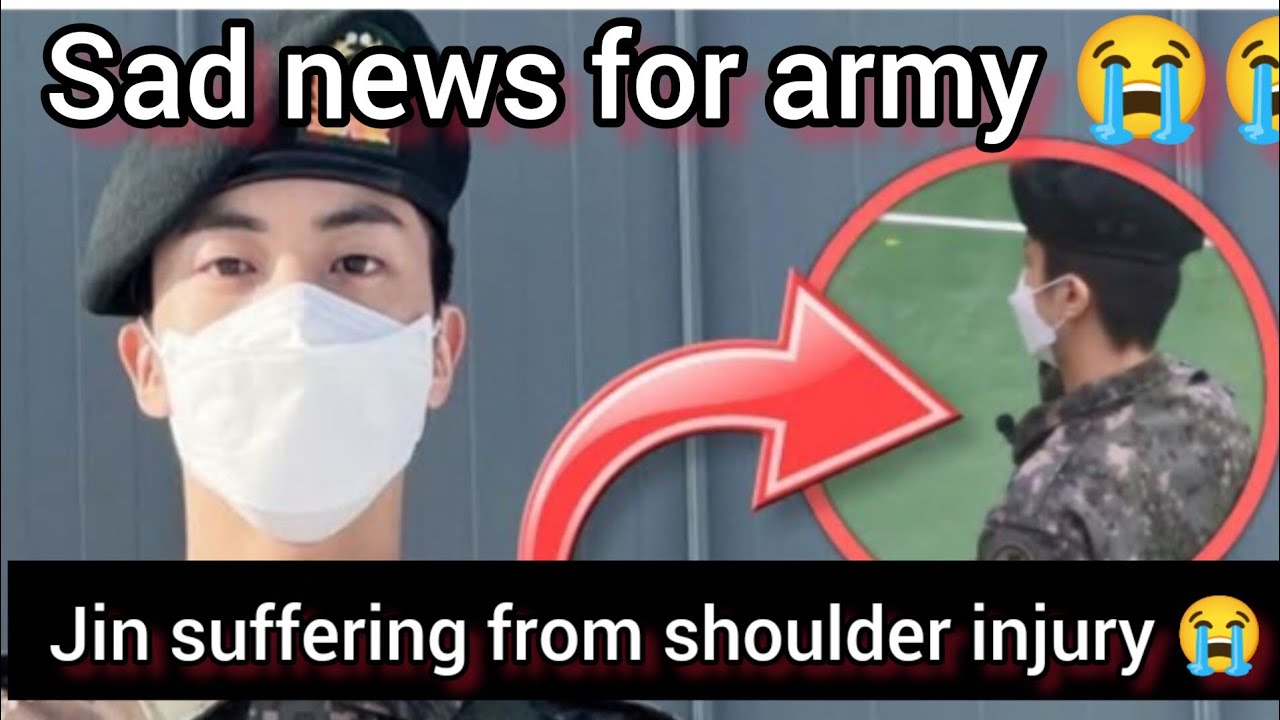 BTS jin suffering from shoulder injury 😭😭😭 sad news for army 😭 - YouTube