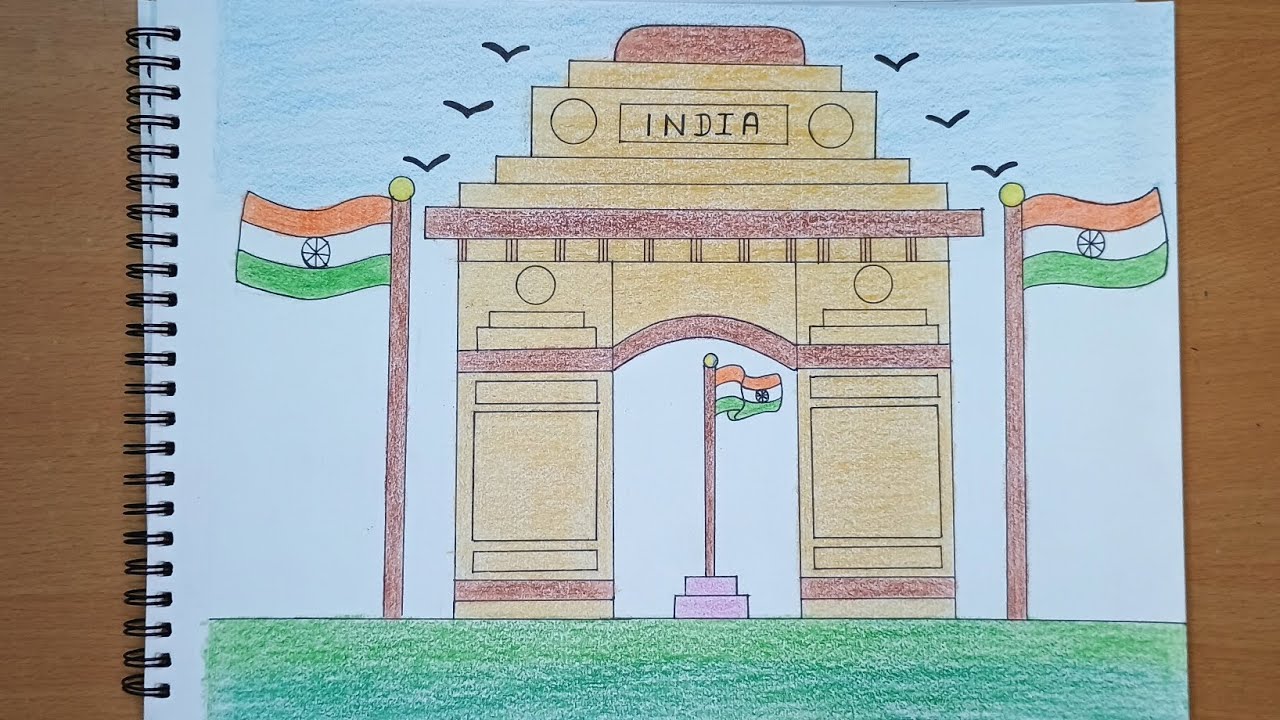 Republic Day Drawing Easy Steps / How to Draw India Gate Easy Step By ...