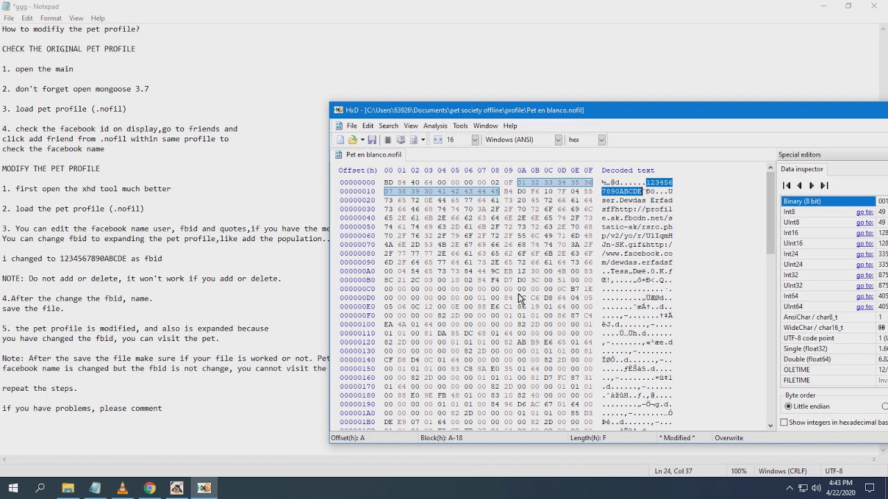 MODIFYING PET PROFILE ON PET SOCIETY OFFLINE USING HXD TOOLS - YouTube