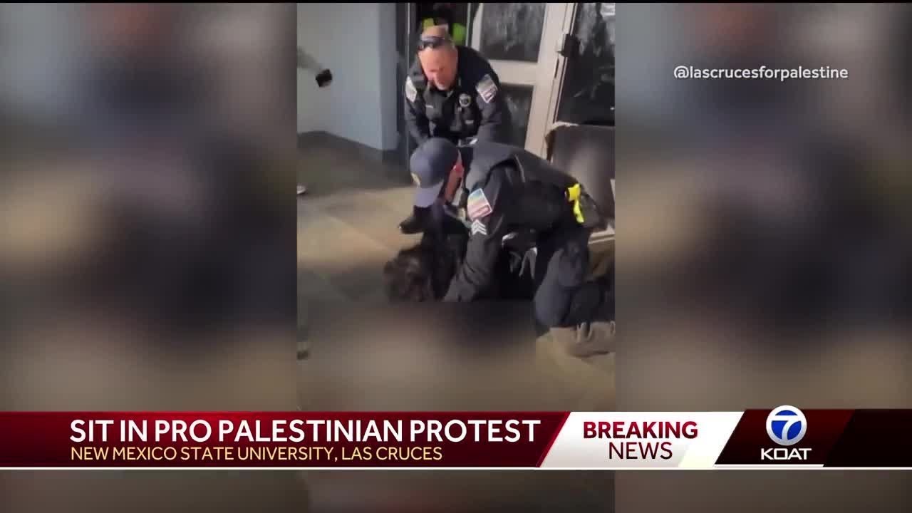 Protest inside building at New Mexico State University - YouTube