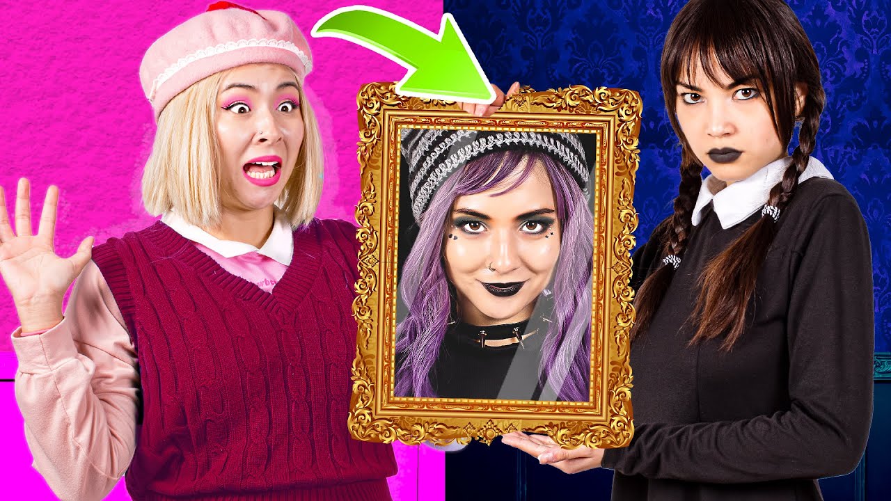 Wednesday Addams Makeover Transformation On Enid | Funny Situations ...
