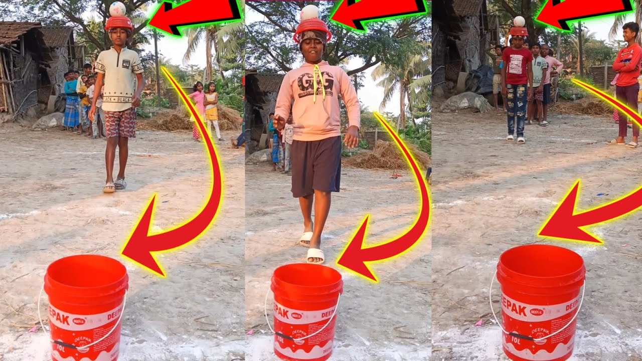 Put the ball on the head and put it in the bucket | Amazing Game play ...