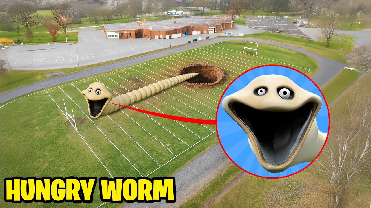 Drone Catches HUNGRY WORM ESCAPING From a GIANT HOLE in Real Life ...