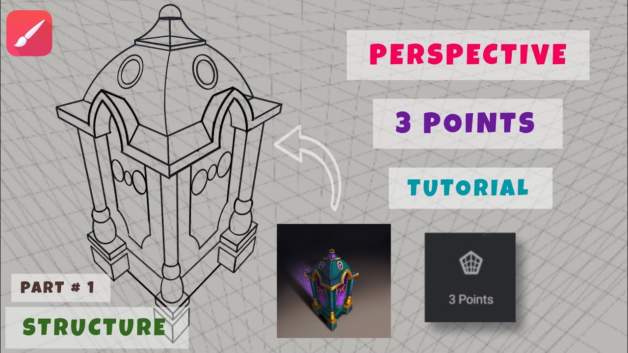 3 points perspective Tutorial & illustration|structure Part| Lamp ...