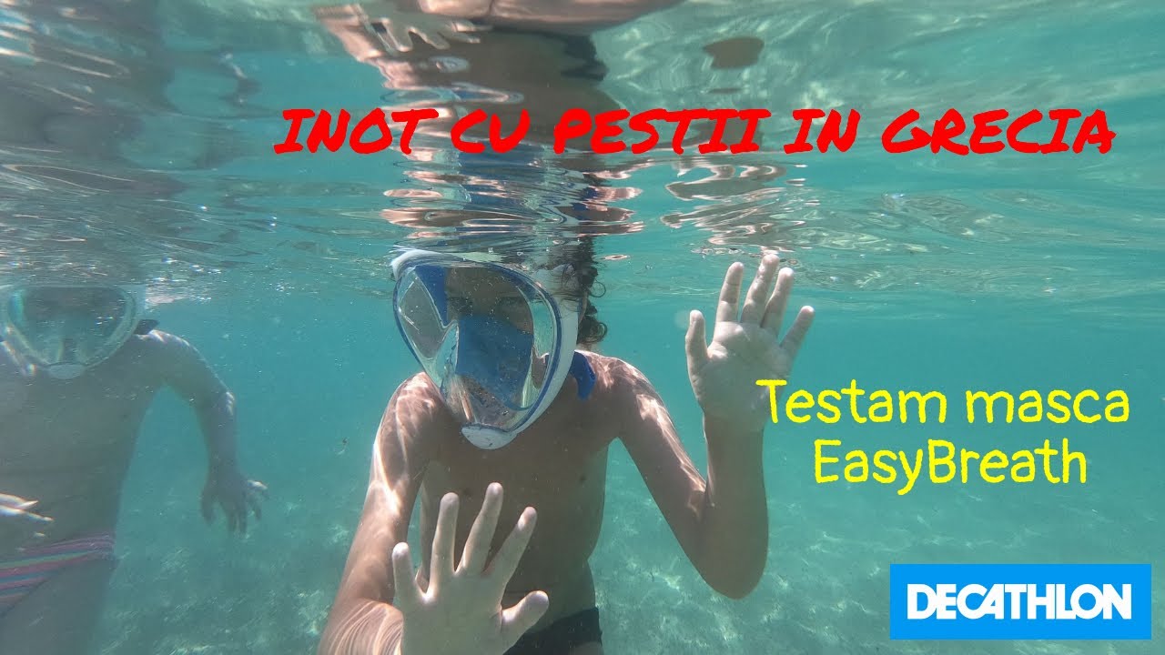 Testez masca Decathlon. Inot cu pestii pe plajele din Grecia - YouTube