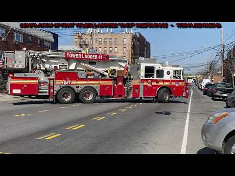 COMPILATION OF "FDNY TOWER LADDERS ONLY" RESPONDING TO CALLS ON THE ...
