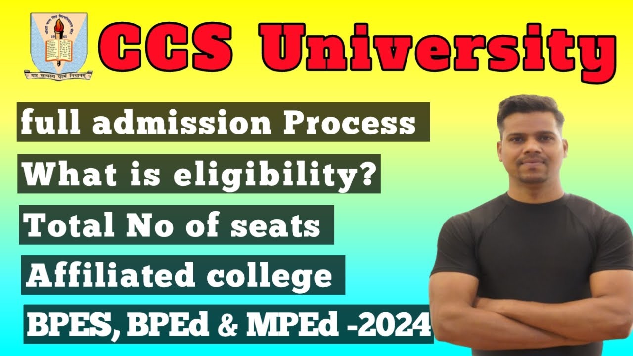 BPES, BPEd & MPEd 2024//full admission process//CCS University,Meerut ...