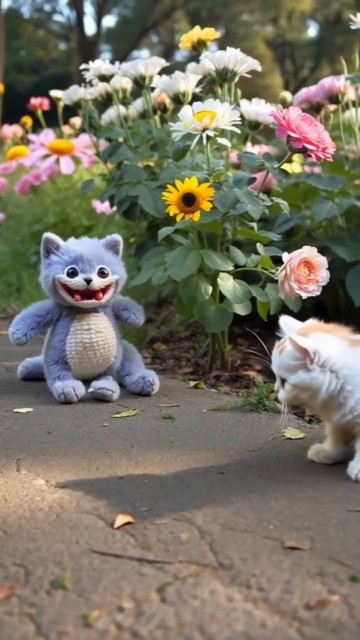 Kitten vs Stuffed Toy #cat #memes #cute #funny #video #tv - YouTube