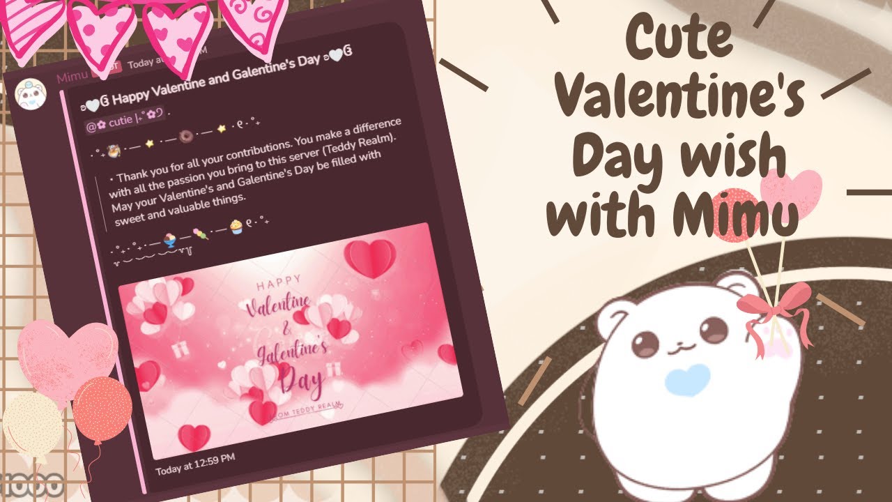 ˚ ༘♡ ⋆｡˚ Create cute mimu Valentine's Day message (Discord Tutorial ...