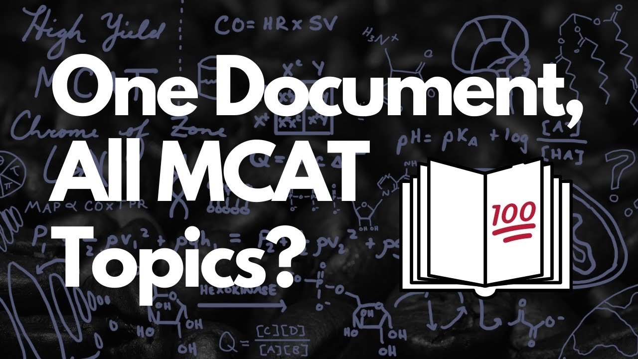 One Document With All MCAT Topics | MCAT - YouTube