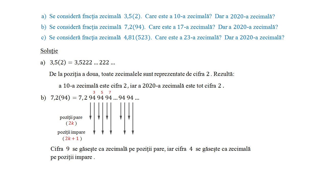 Numere rationale pozitive – Fractii zecimale periodice – Pregatire la ...
