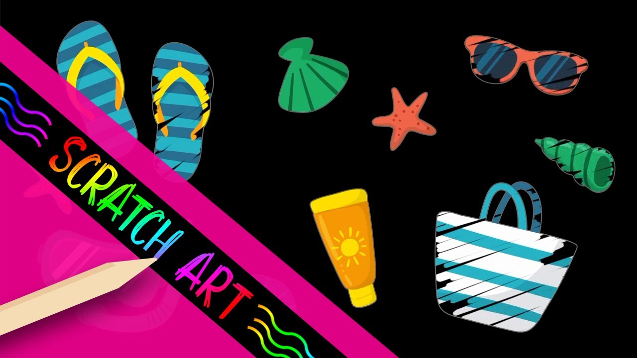 Beach - Scratch Art by KidsColorFun - YouTube