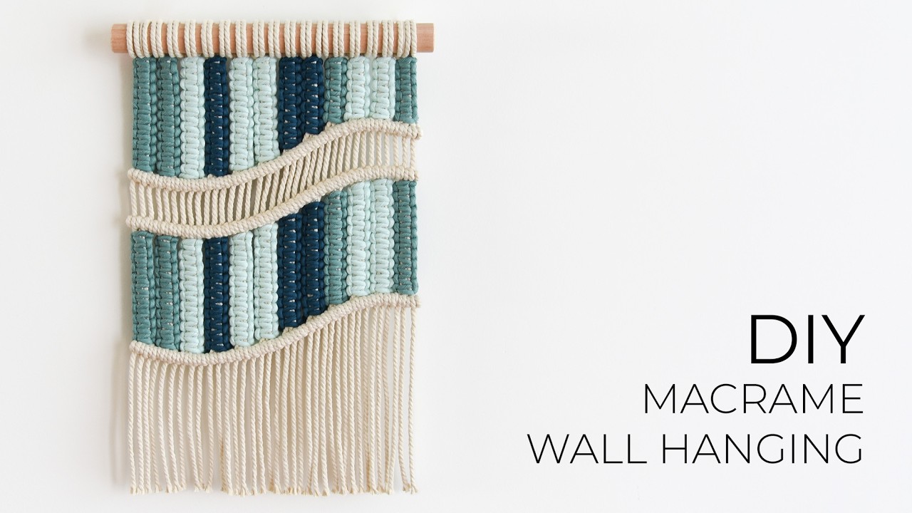 DIY MACRAME WALL HANGING with multi coloured square knots | How to ...