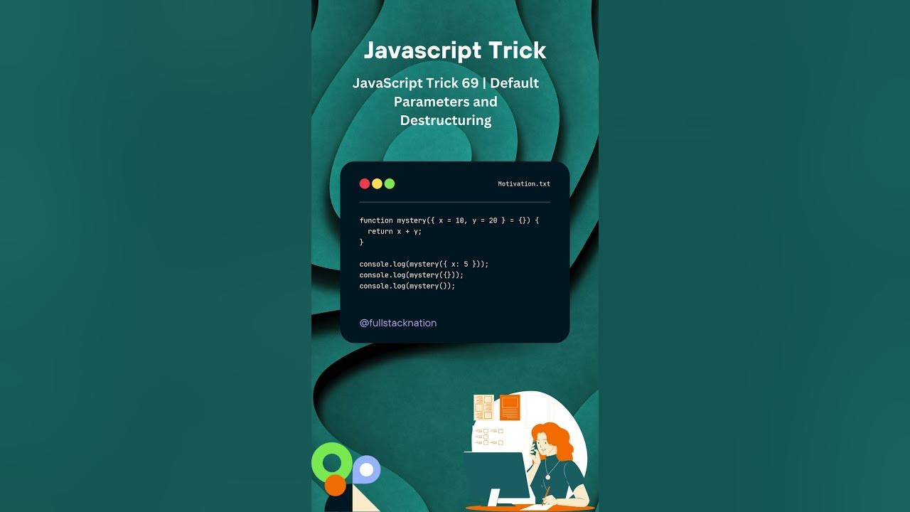 JavaScript Trick 69 | Default Parameters and Destructuring | #shorts #viral #tricks - YouTube