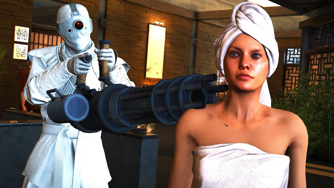 Hitman 3 White Ninja Minigun Kill Everyone Hokkaido - YouTube