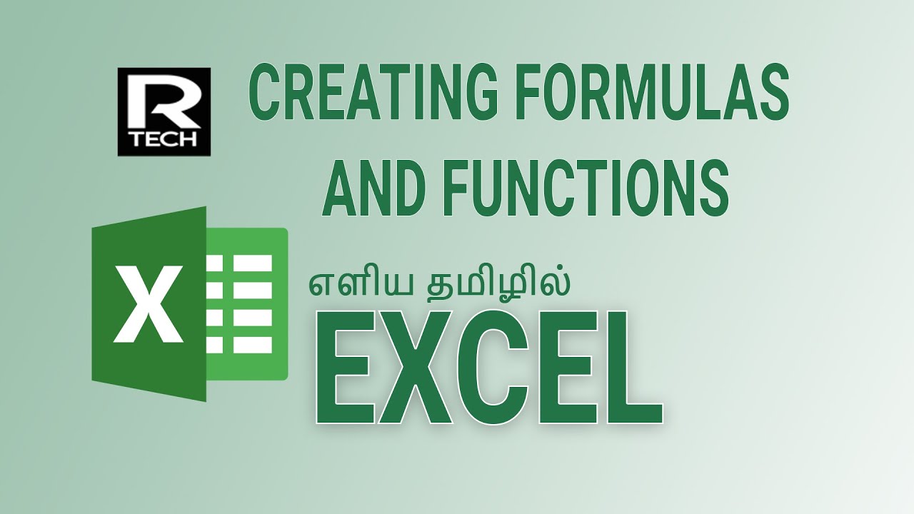 CREATING FORMULAS AND FUNCTIONS||EXCEL IN TAMIL - YouTube