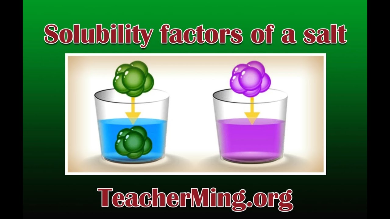 Solubility Factors Of A Salt - YouTube