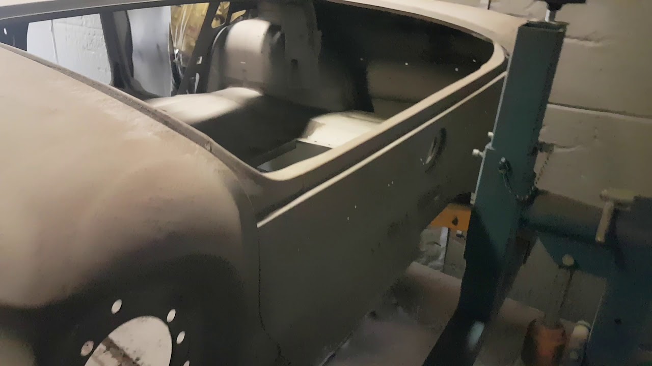 XL Falcon sandblasted and ready for spray painting - YouTube