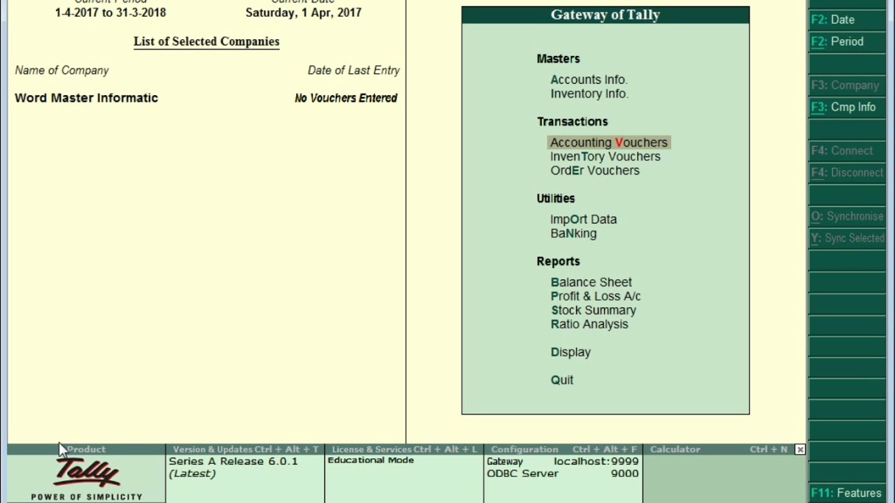 How to do Purchase Order Transaction in Tally ERP 9.0 Software - YouTube