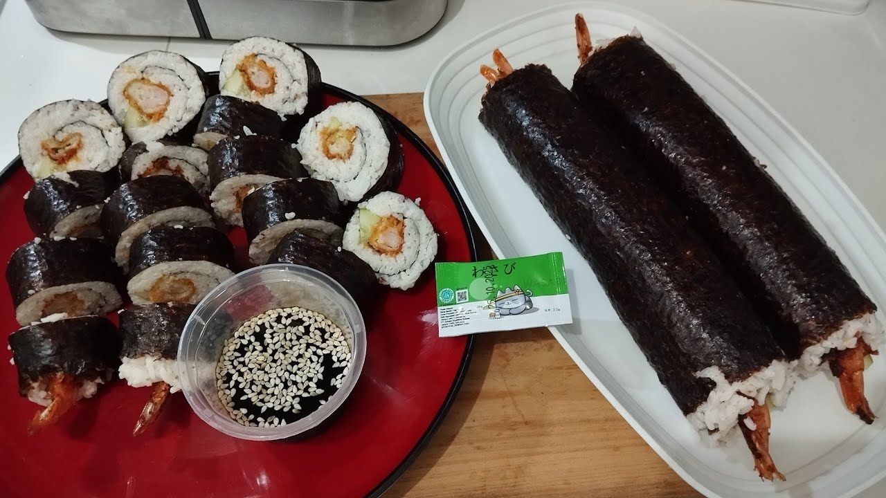 SUSHI MAYO Isi Timun dan Udang - YouTube