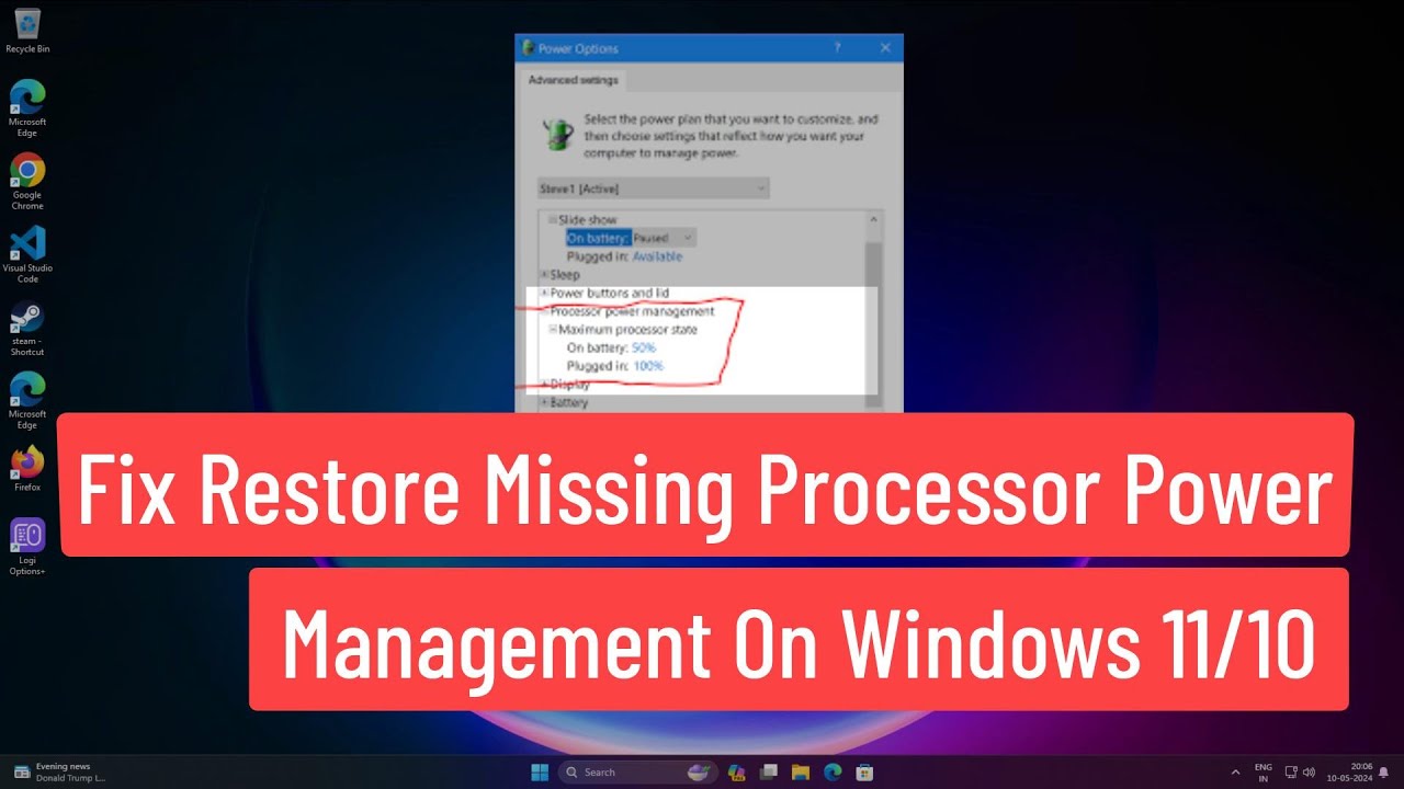 Fix Restore Missing Processor Power Management On Windows 11/10 - YouTube