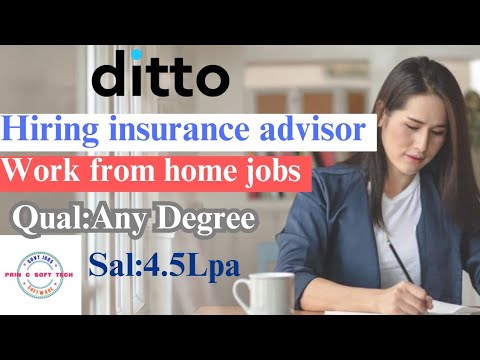 Work from jobs || jobs for freshers || ditto insurance recruitment ...